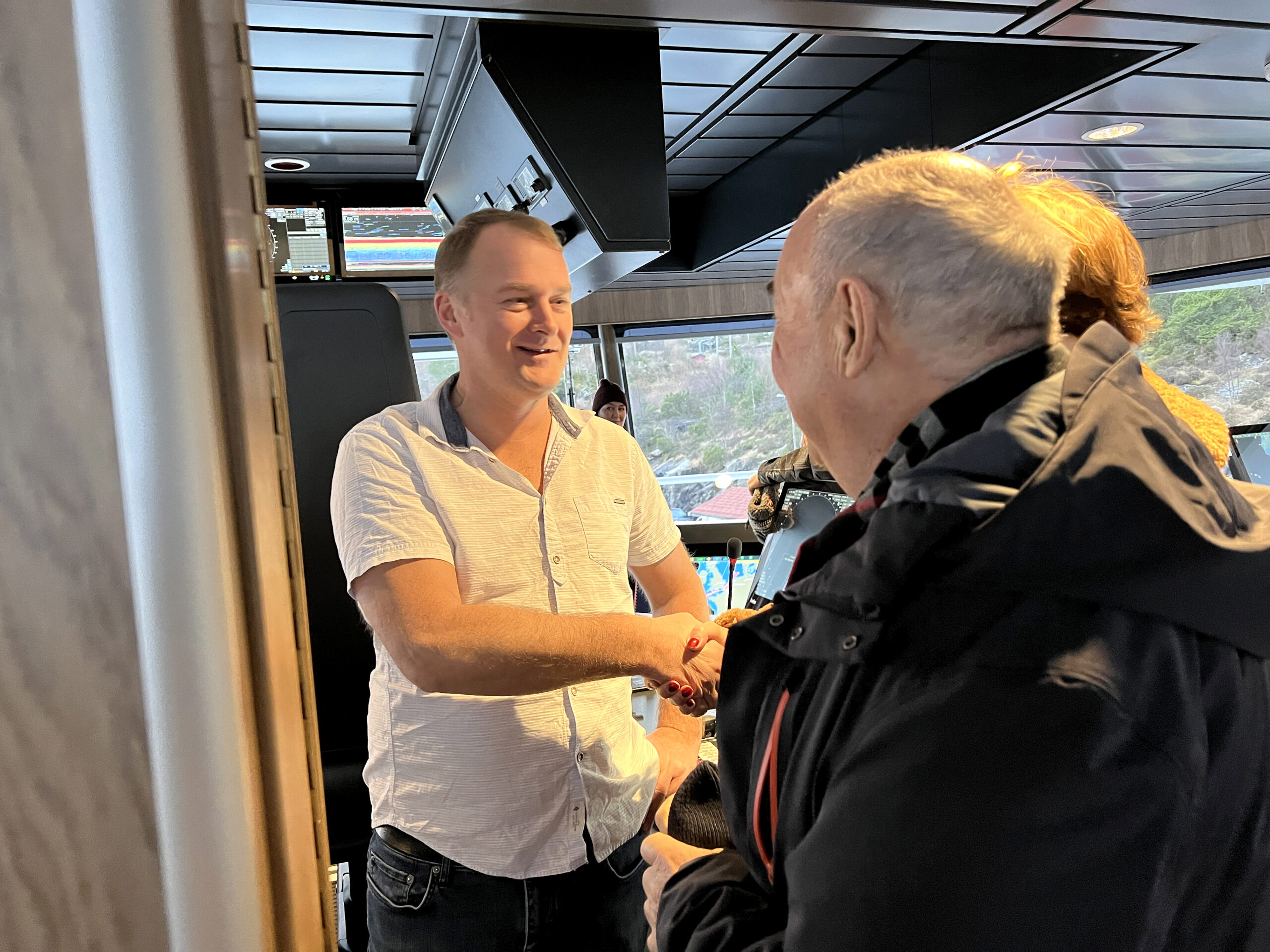 Skippar Johannes Arve Økland feira både jul og nyttår ombord.